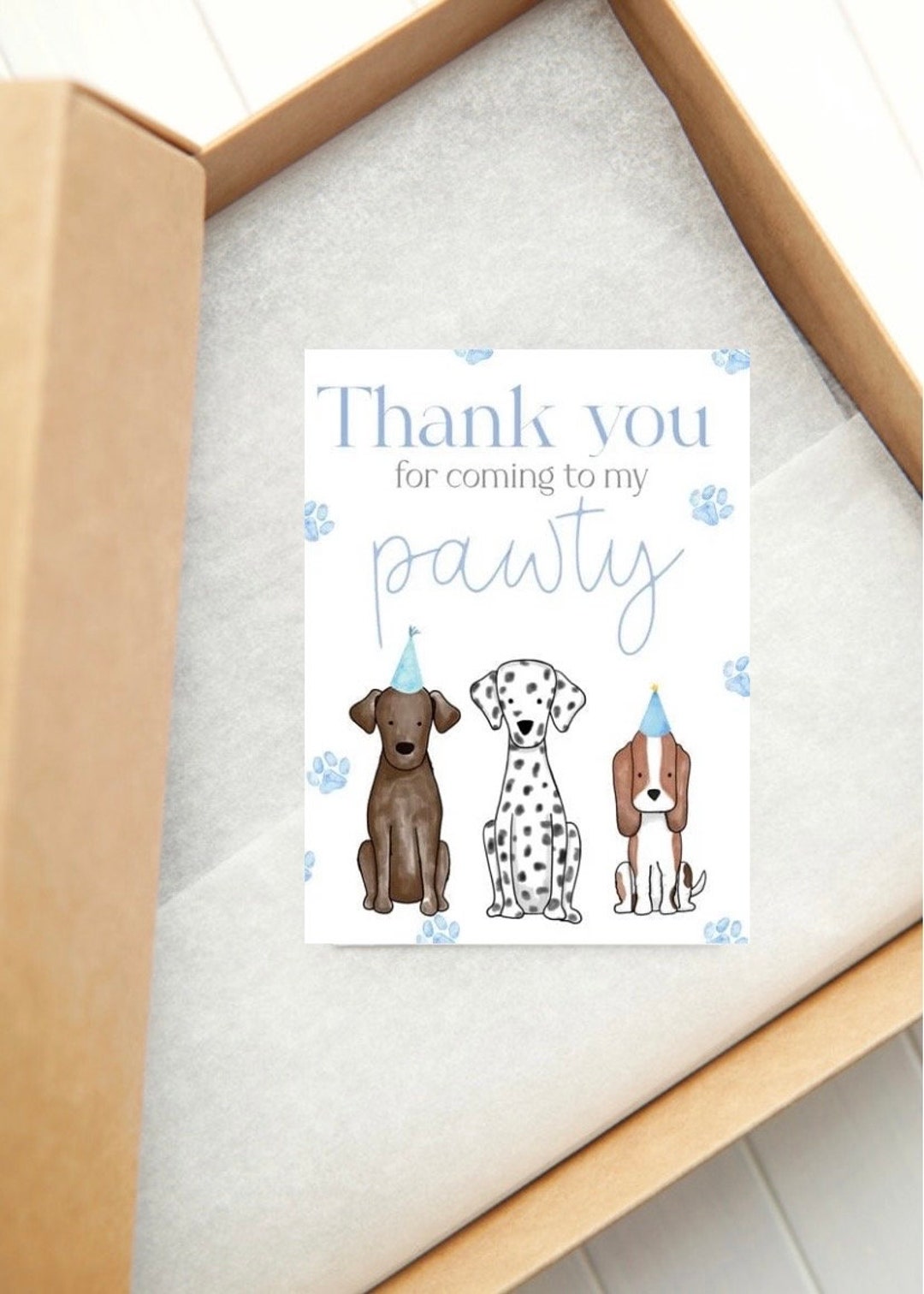 Thank You for Coming to My Pawty, Dog Party Thank You Tag, Favour Tag ...