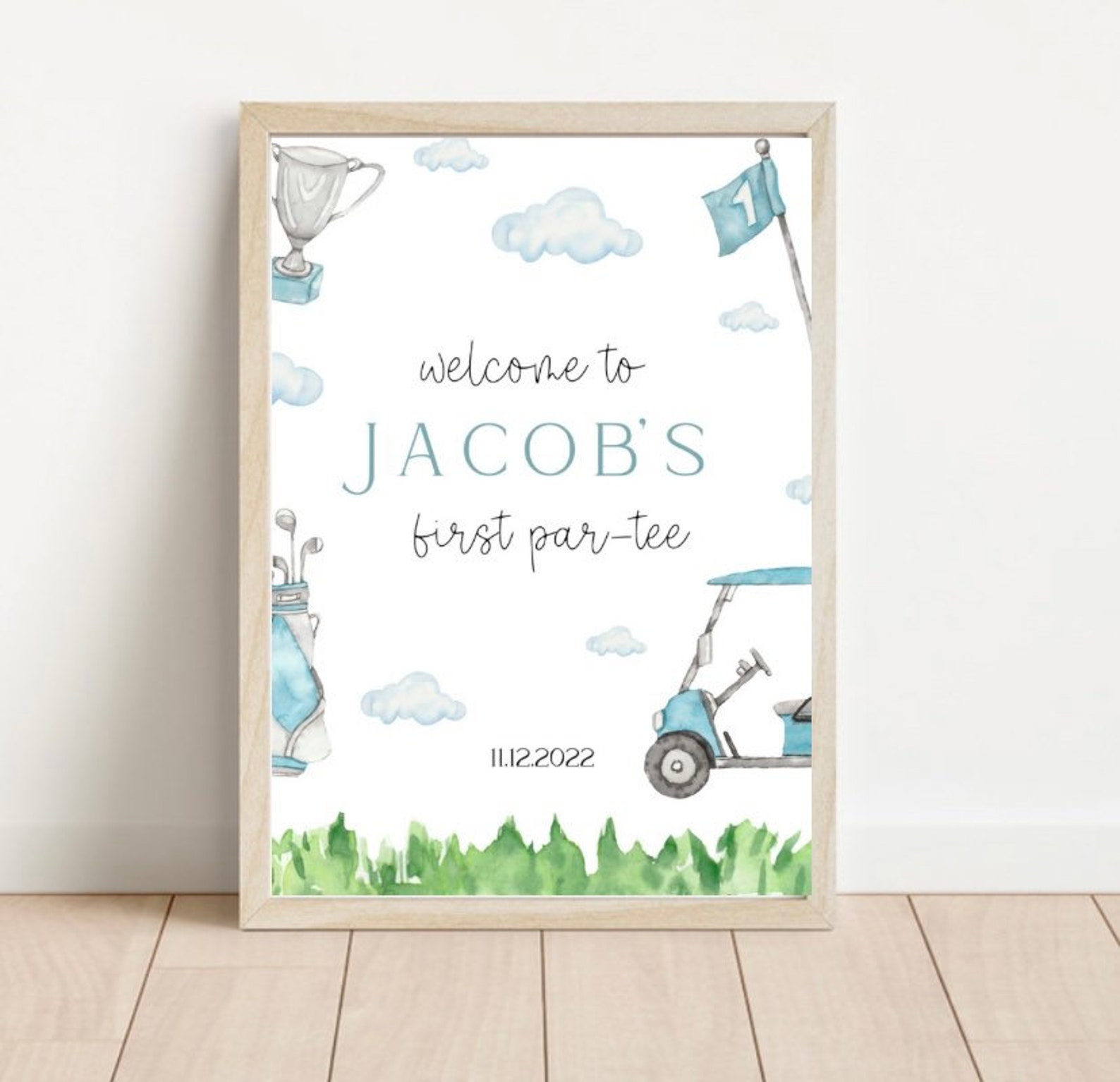 Golf Theme Welcome Sign, First Partee Sign, First Birthday Party Sign ...