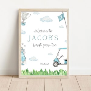 Golf Theme Welcome Sign, First Partee Sign, First Birthday Party Sign ...