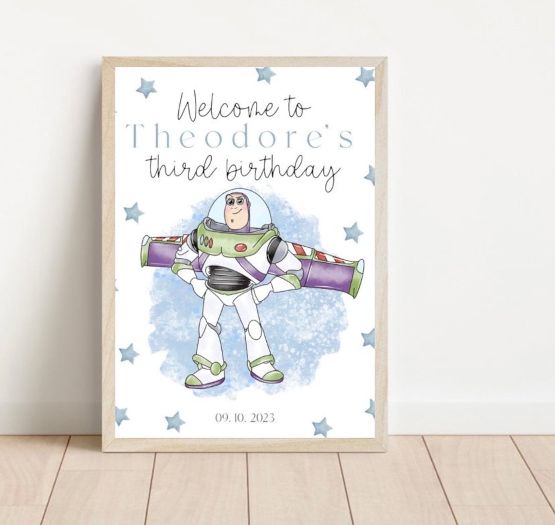 Buzz Lightyear Birthday Welcome Sign, Toy Story Birthday Welcome Sign ...