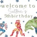 Superhero Digital Welcome Sign, Marvel Welcome Sign, Super Hero Digital ...