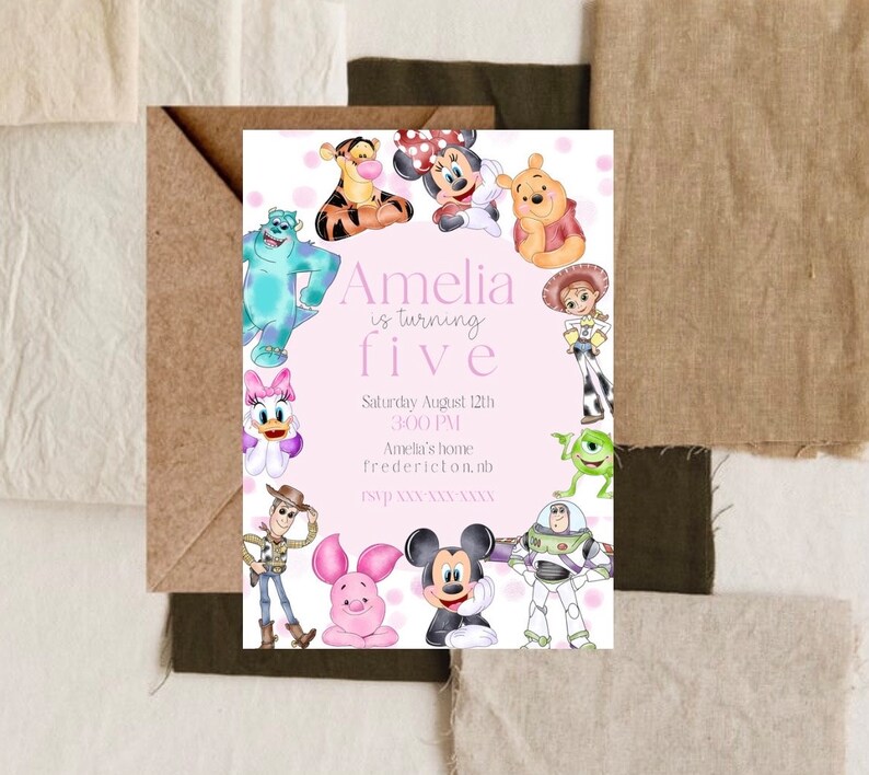 Disney Birthday Invitation, Disney Theme Invite, Monsters Inc, Toy ...