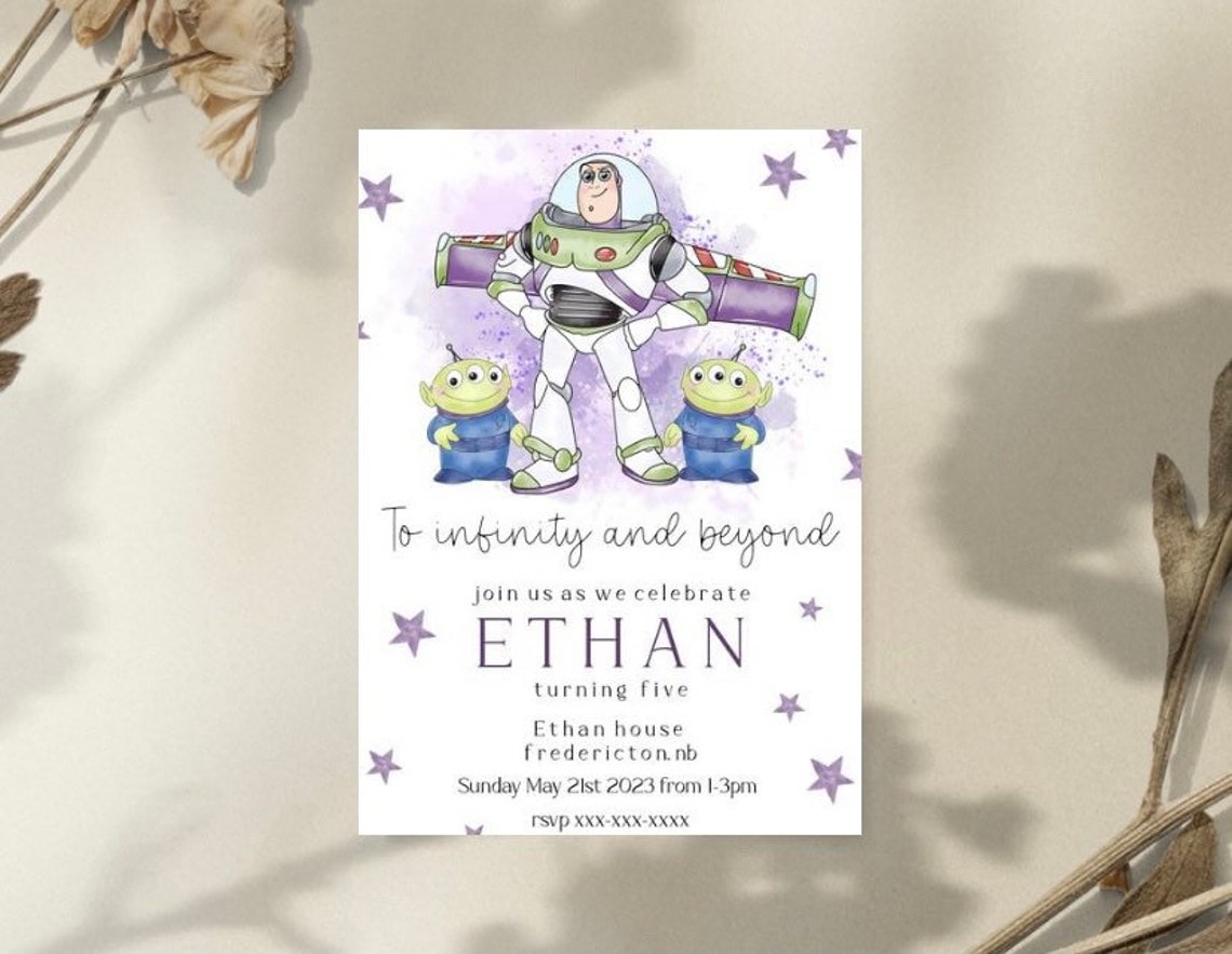Buzz Lightyear Birthday Invitation, Toy Story Birthday Invite, to ...