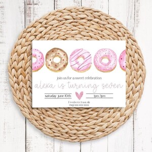 Donut Birthday Invitation, One Sweet Birthday Theme, Donut Theme Party ...