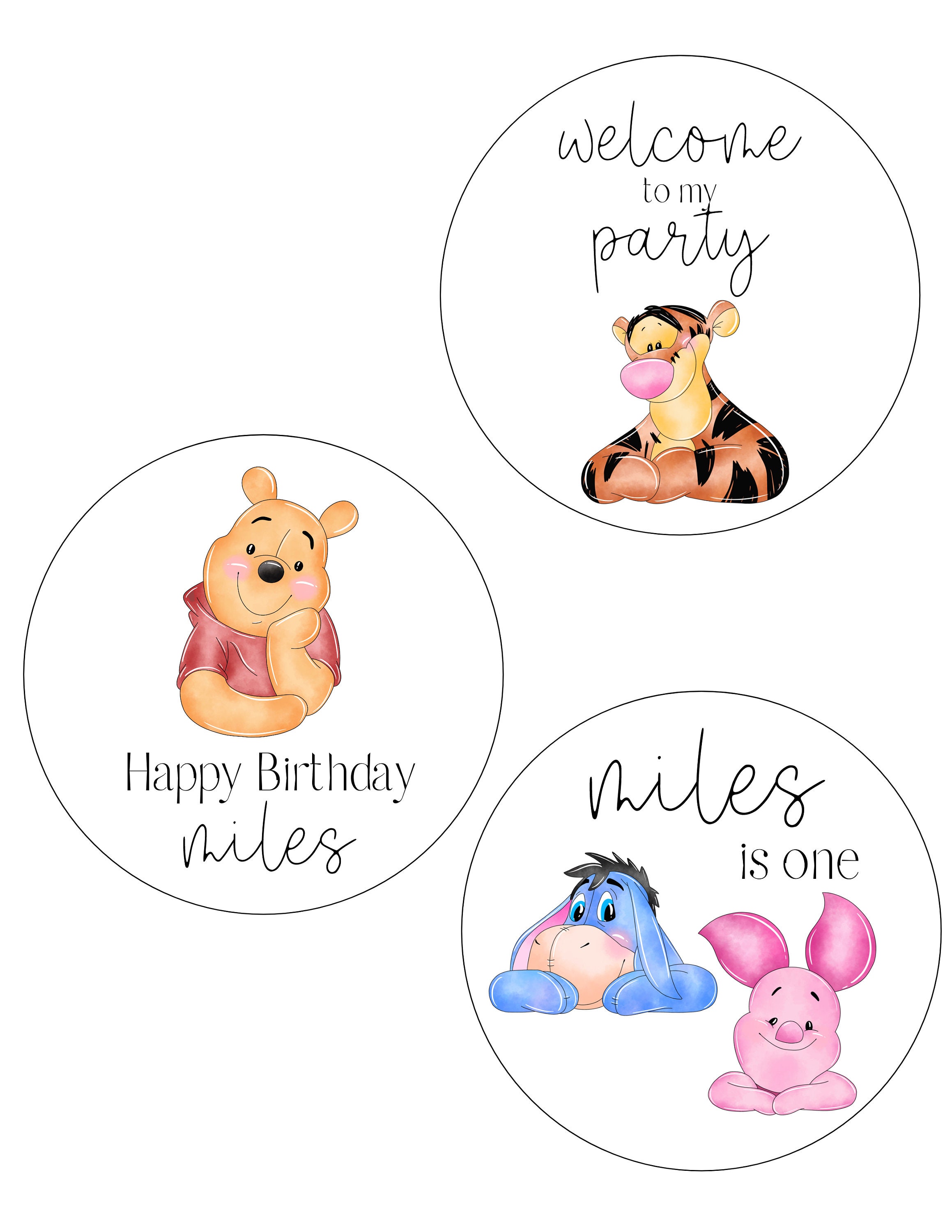 Winnie the Pooh Cupcake Topper, Editable Winnie the Pooh Topper ...