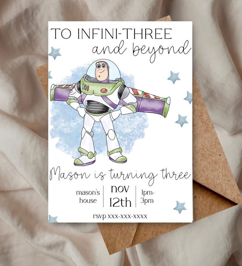 Buzz Lightyear Birthday Invitation, Toy Story Birthday Invite, to ...