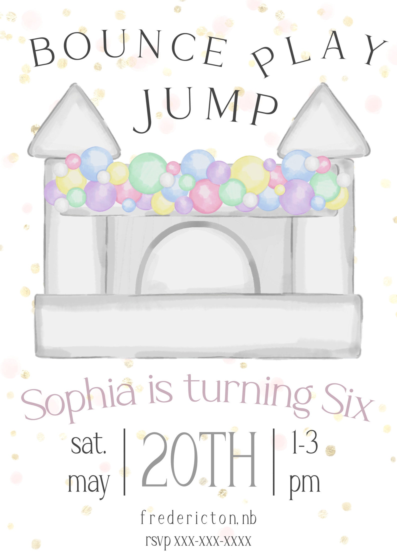 Watercolor Bouncy Castle Invitation, Bounce House Invitation, Modern ...