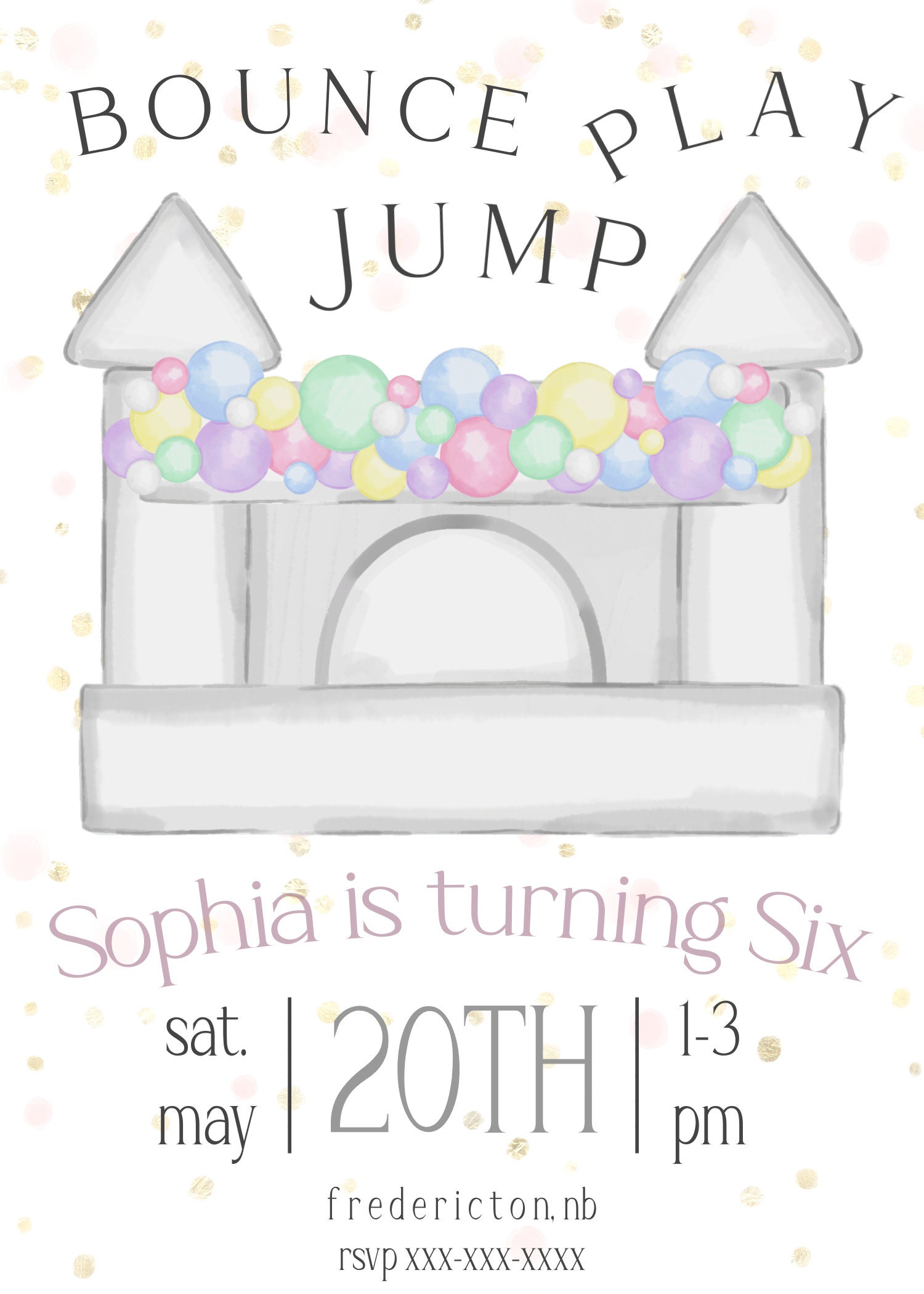 Watercolor Bouncy Castle Invitation, Bounce House Invitation, Modern ...