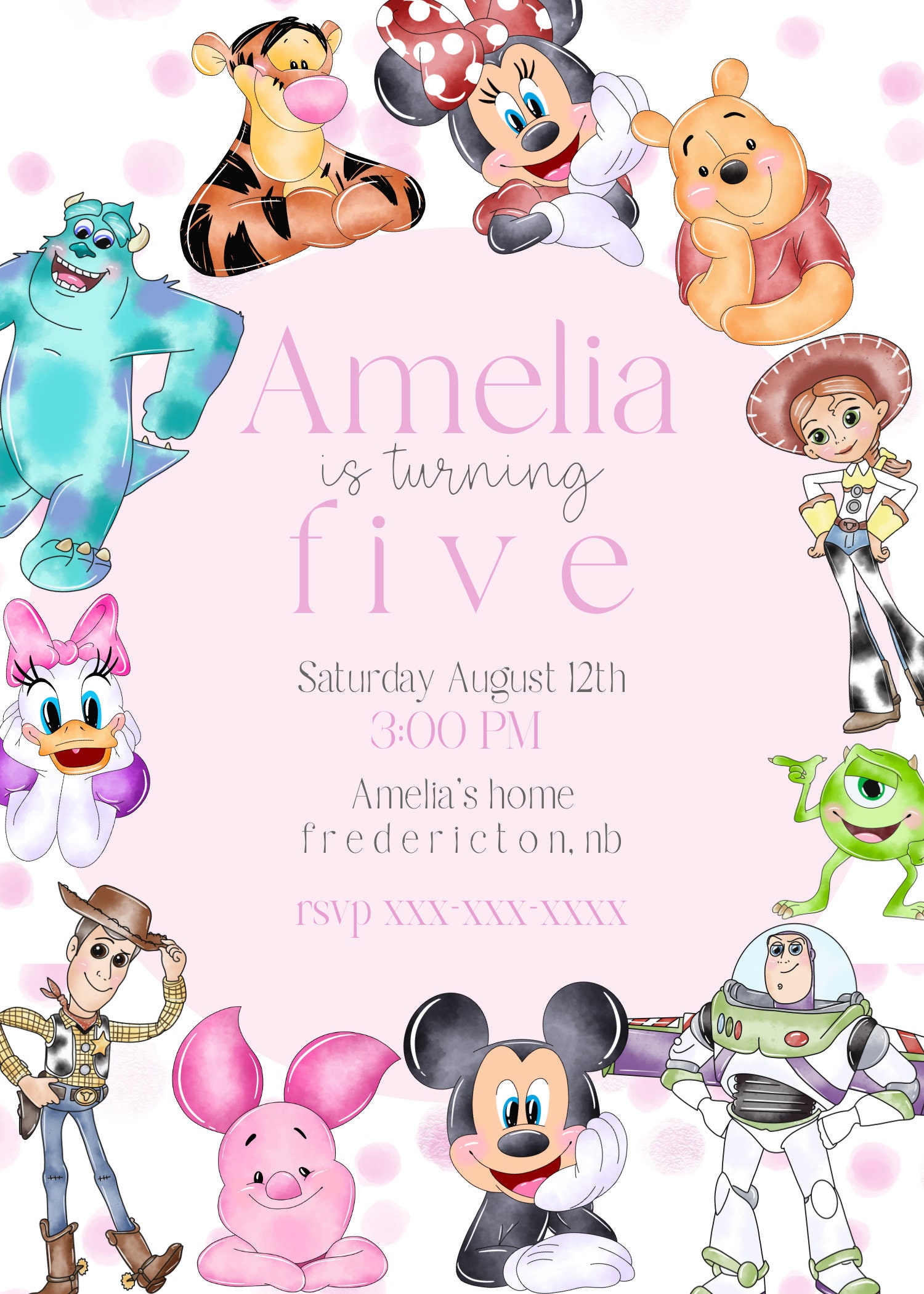 Disney Birthday Invitation, Disney Theme Invite, Monsters Inc, Toy ...