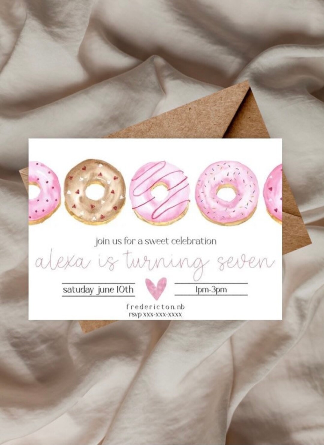Donut Birthday Invitation, One Sweet Birthday Theme, Donut Theme Party ...