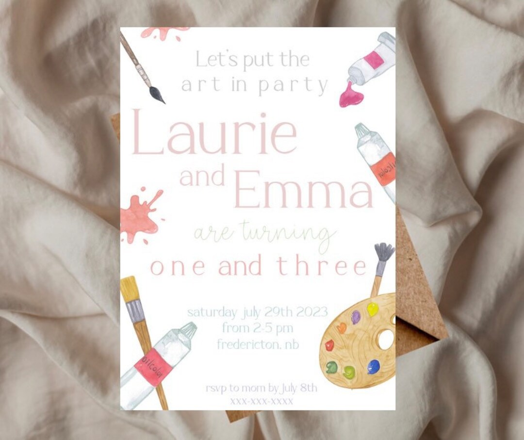 Paint Party Birthday Invitation, Paint Theme Birthday, Art Party ...