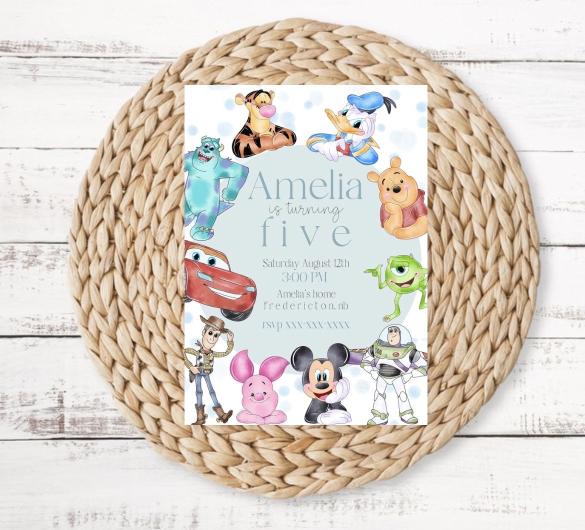 Disney Birthday Invitation, Disney Theme Invite, Monsters Inc, Toy ...