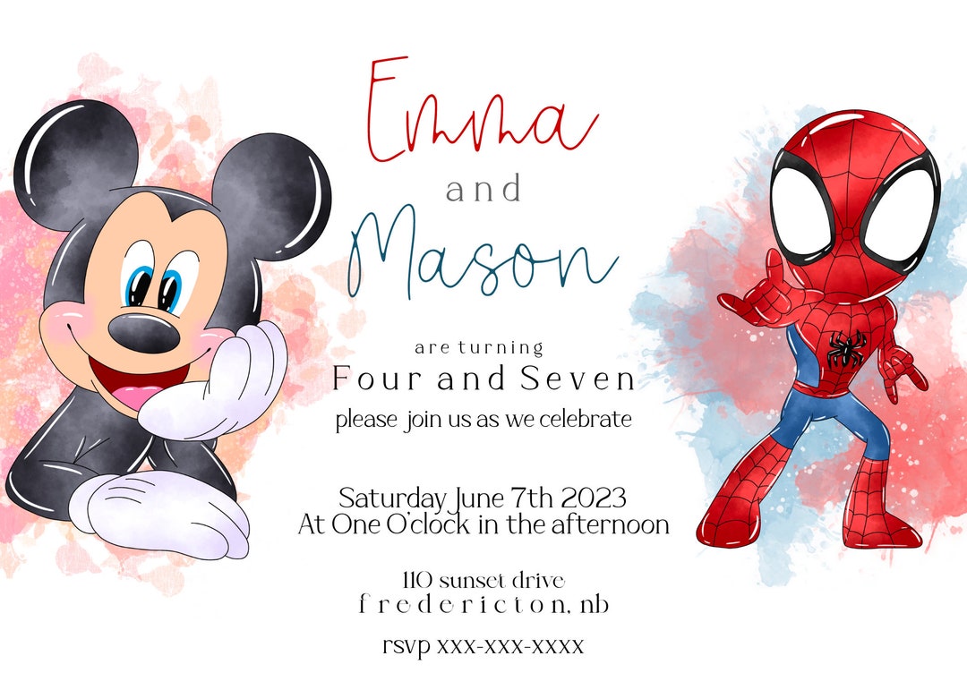 Customer Order, Mickey and Spidey - Etsy
