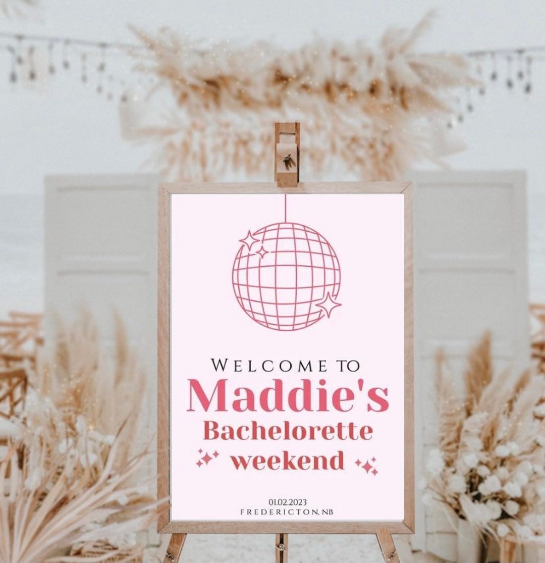 Disco Bachelorette Welcome Sign, Retro Bachelorette Theme, Disco Theme ...