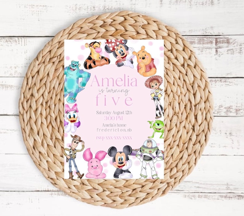 Disney Birthday Invitation, Disney Theme Invite, Monsters Inc, Toy ...