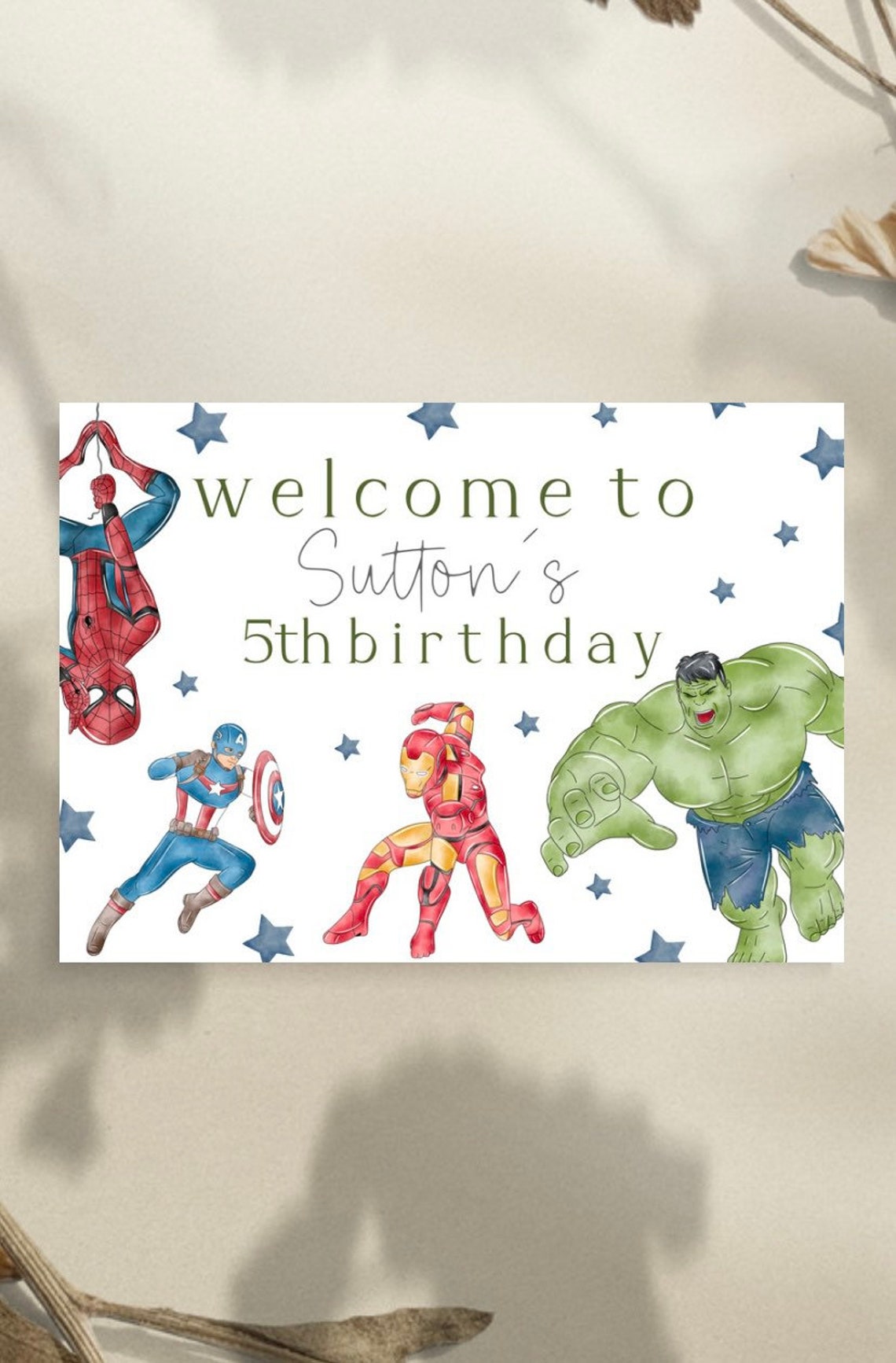 Superhero Digital Welcome Sign, Marvel Welcome Sign, Super Hero Digital ...