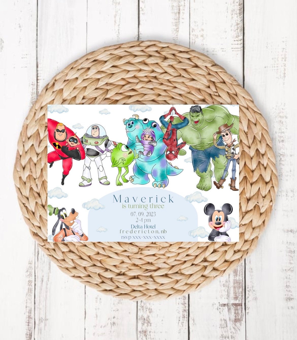 Disney Birthday Invitation, Disney Theme Invite, Monsters Inc, Toy ...