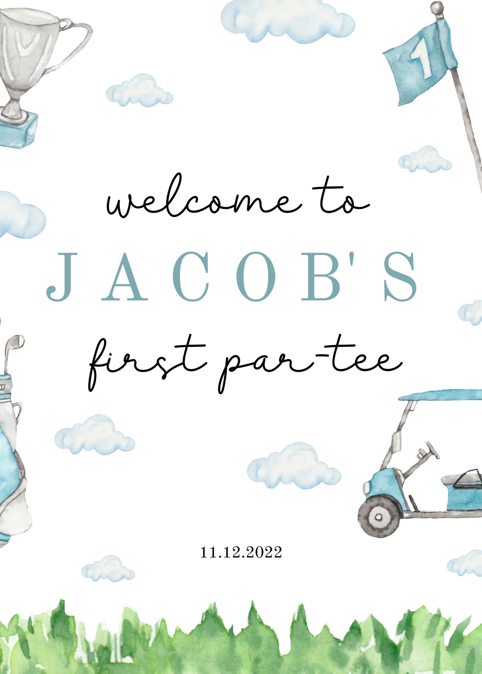 Golf Theme Welcome Sign First Partee Sign First Birthday - Etsy