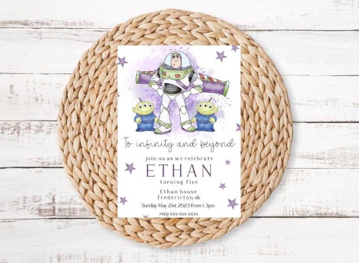 Buzz Lightyear Birthday Invitation Toy Story Birthday Invite - Etsy