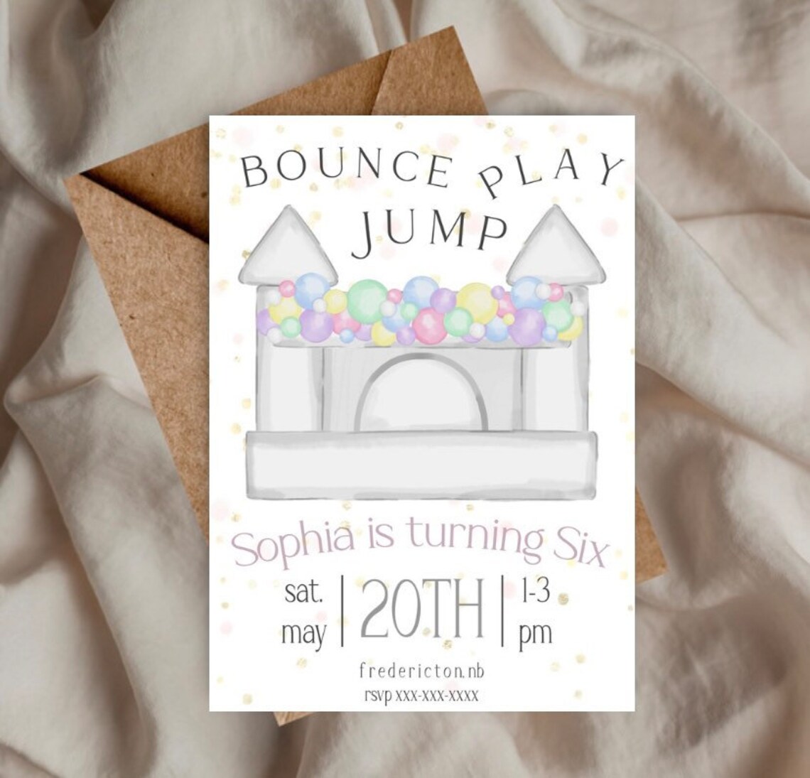 Watercolor Bouncy Castle Invitation, Bounce House Invitation, Modern ...