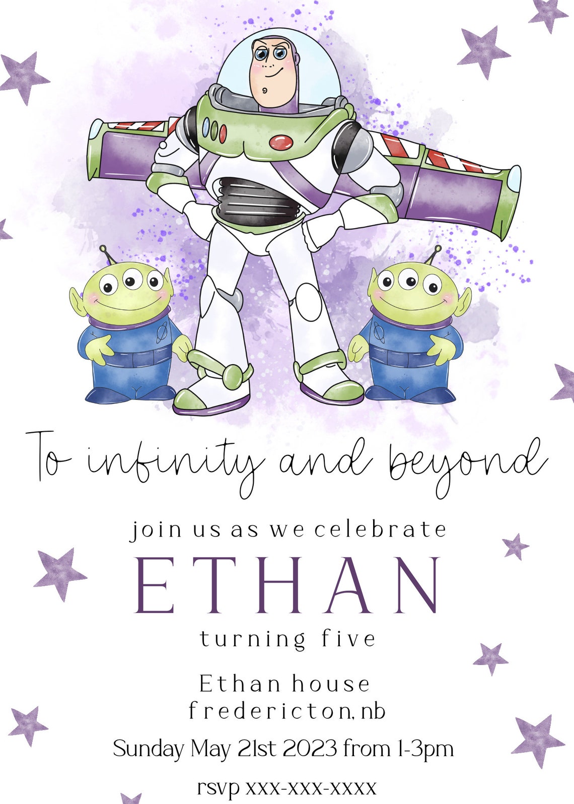Buzz Lightyear Birthday Invitation Toy Story Birthday Invite - Etsy