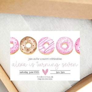 Donut Birthday Invitation, One Sweet Birthday Theme, Donut Theme Party ...