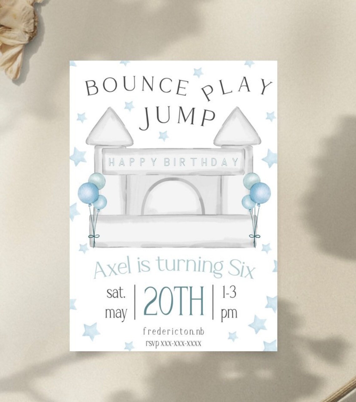 Watercolor Bouncy Castle Invitation, Bounce House Invitation, Modern ...