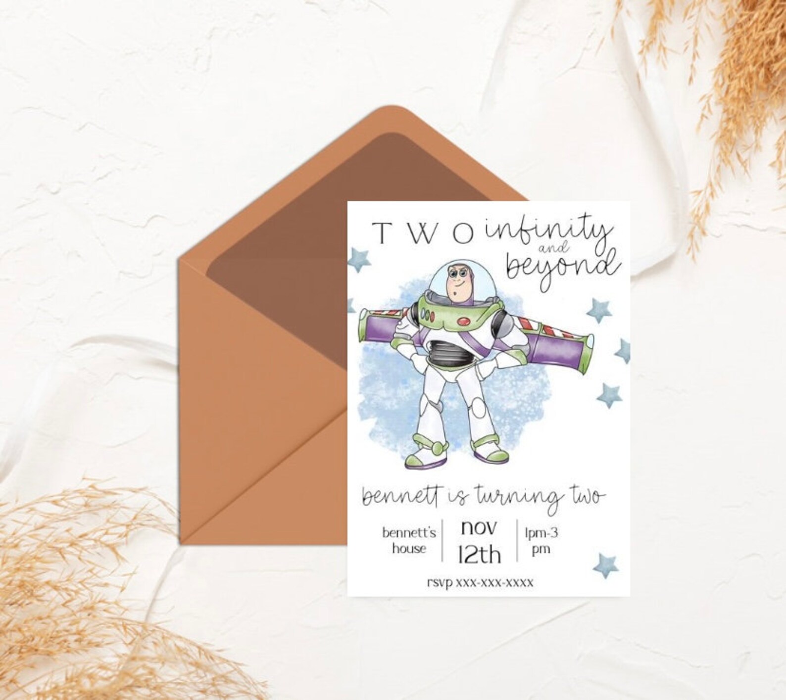Buzz Lightyear Birthday Invitation, Toy Story Birthday Invite, Two ...