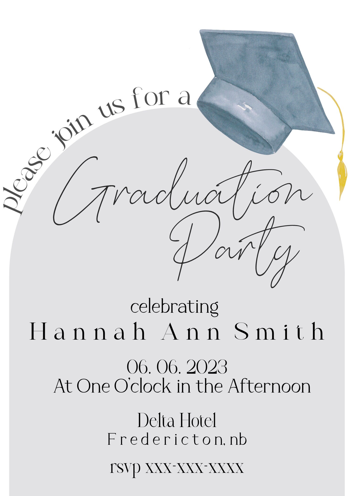 Minimal Arch Graduation Invitation, High School Graduation Invitation ...