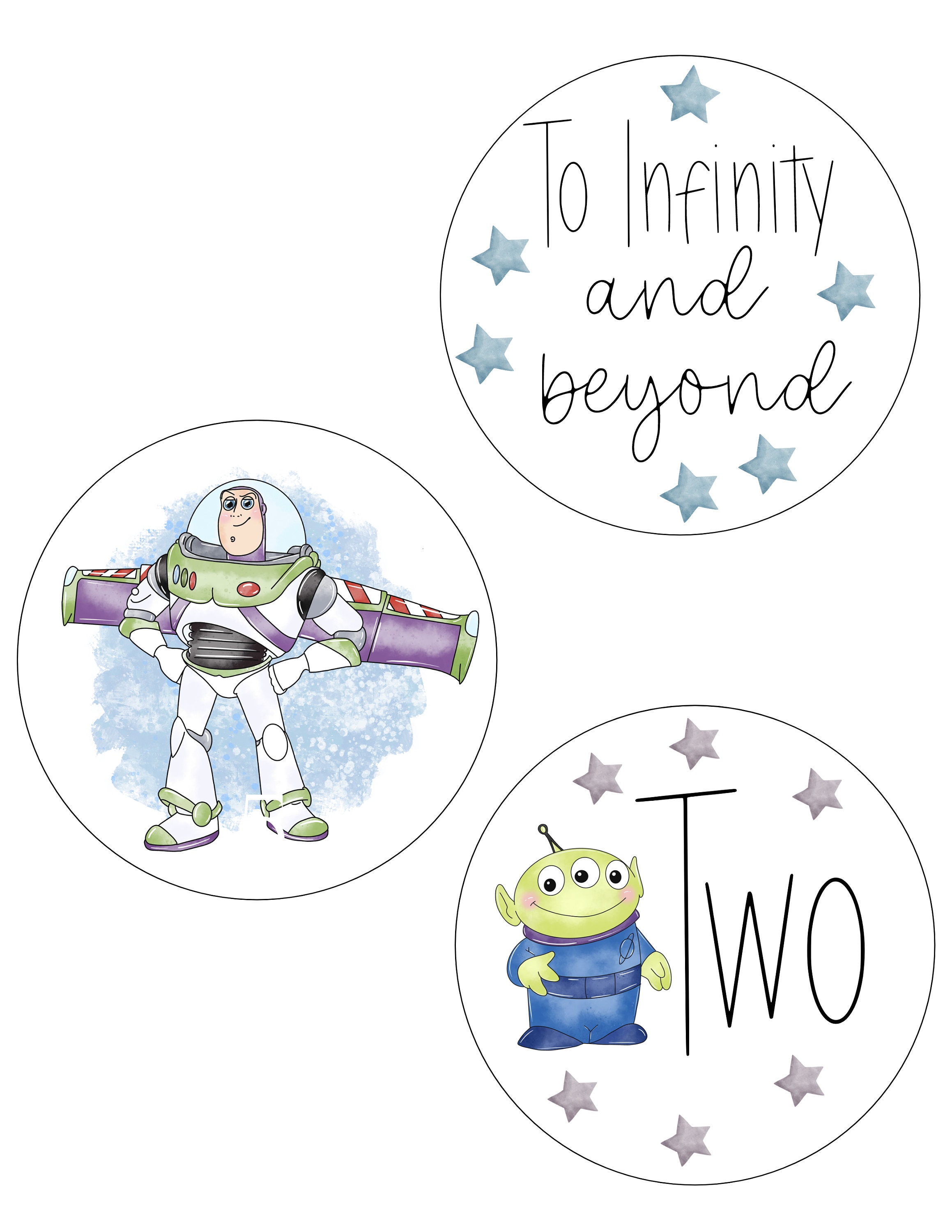 Buzz Lightyear Theme Cupcake Toppers, to Infinity and Beyond, Digital ...
