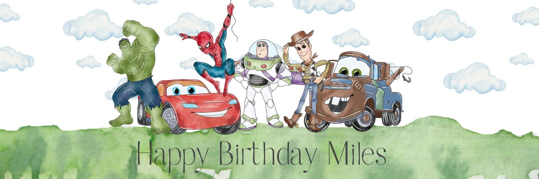 Custom Character Food Label, Disney Water Bottle Label, Digital Label ...