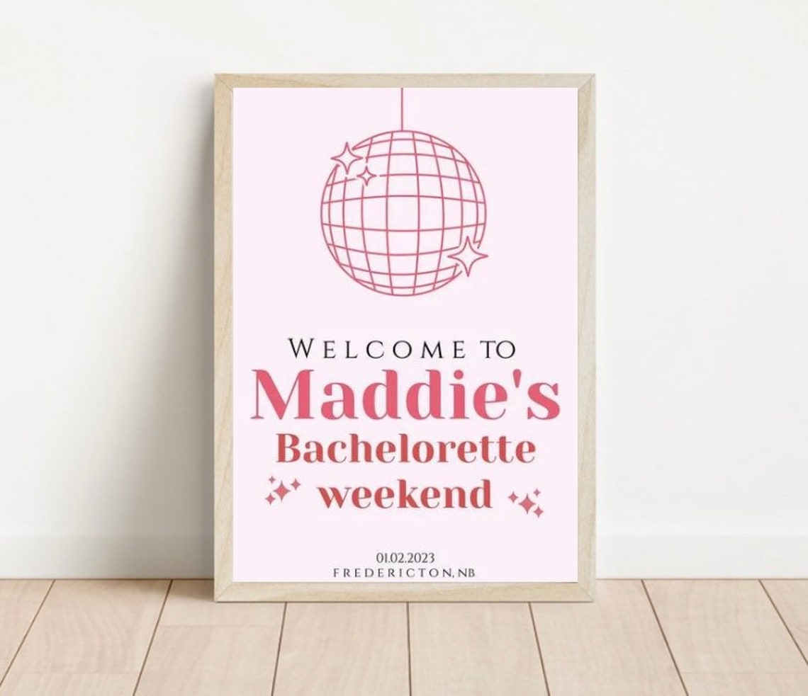 Disco Bachelorette Welcome Sign, Retro Bachelorette Theme, Disco Theme ...