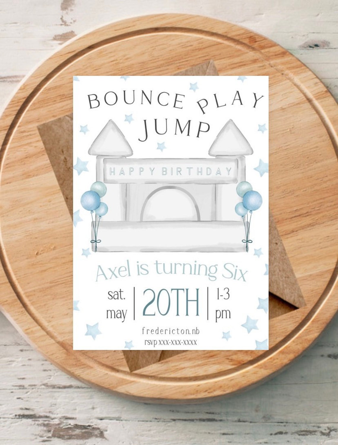 Watercolor Bouncy Castle Invitation, Bounce House Invitation, Modern ...