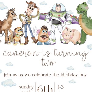 Toy Story Inspired Birthday Invite, Editable Printable Digital Birthday ...