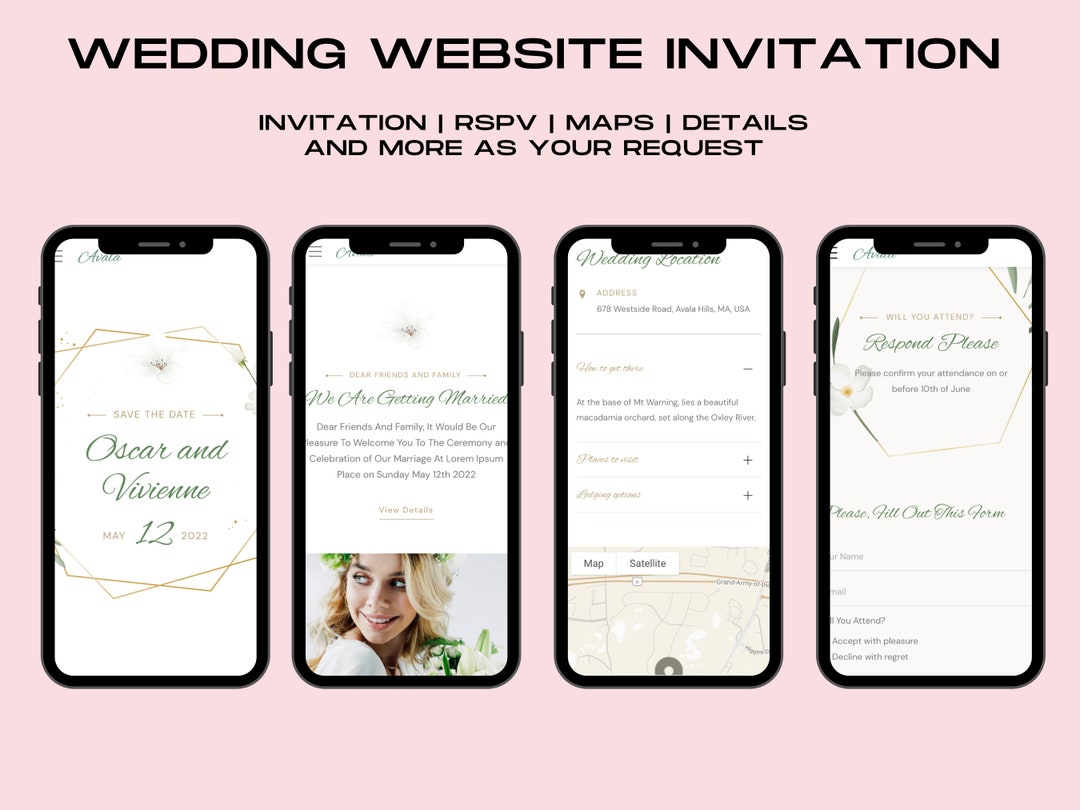 Digital Wedding Invitation Wedding Website Modern Wedding - Etsy