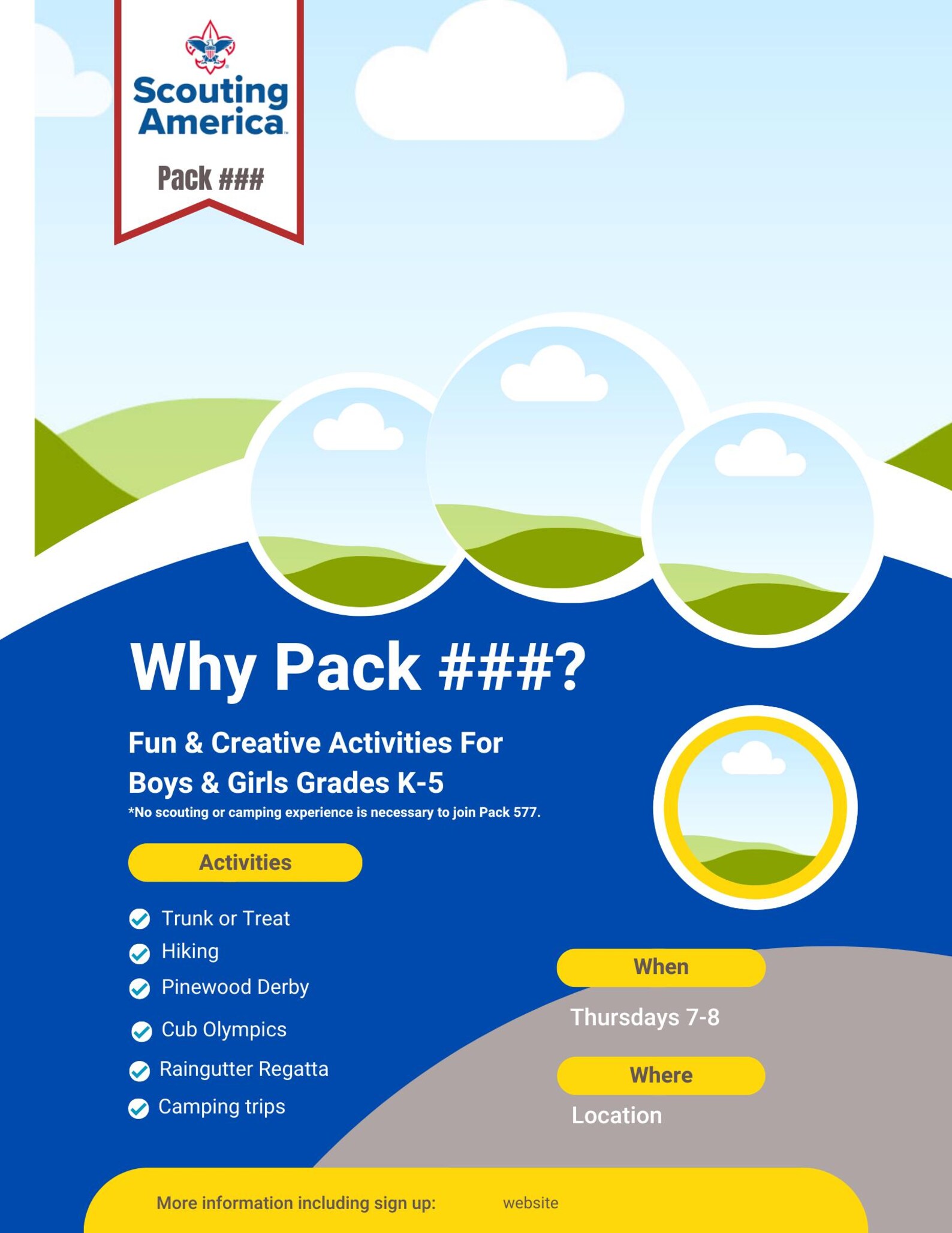 Cub Scout Recruitment Flyer Template - Etsy