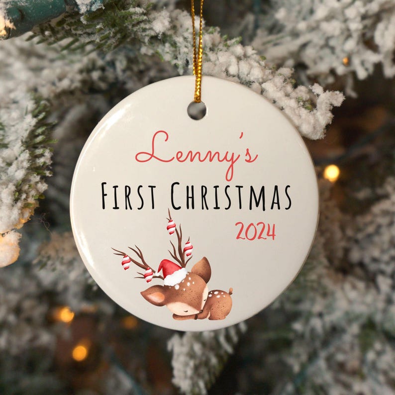 Custom Baby's First Christmas Ornament, Personalized 1st Christmas ...