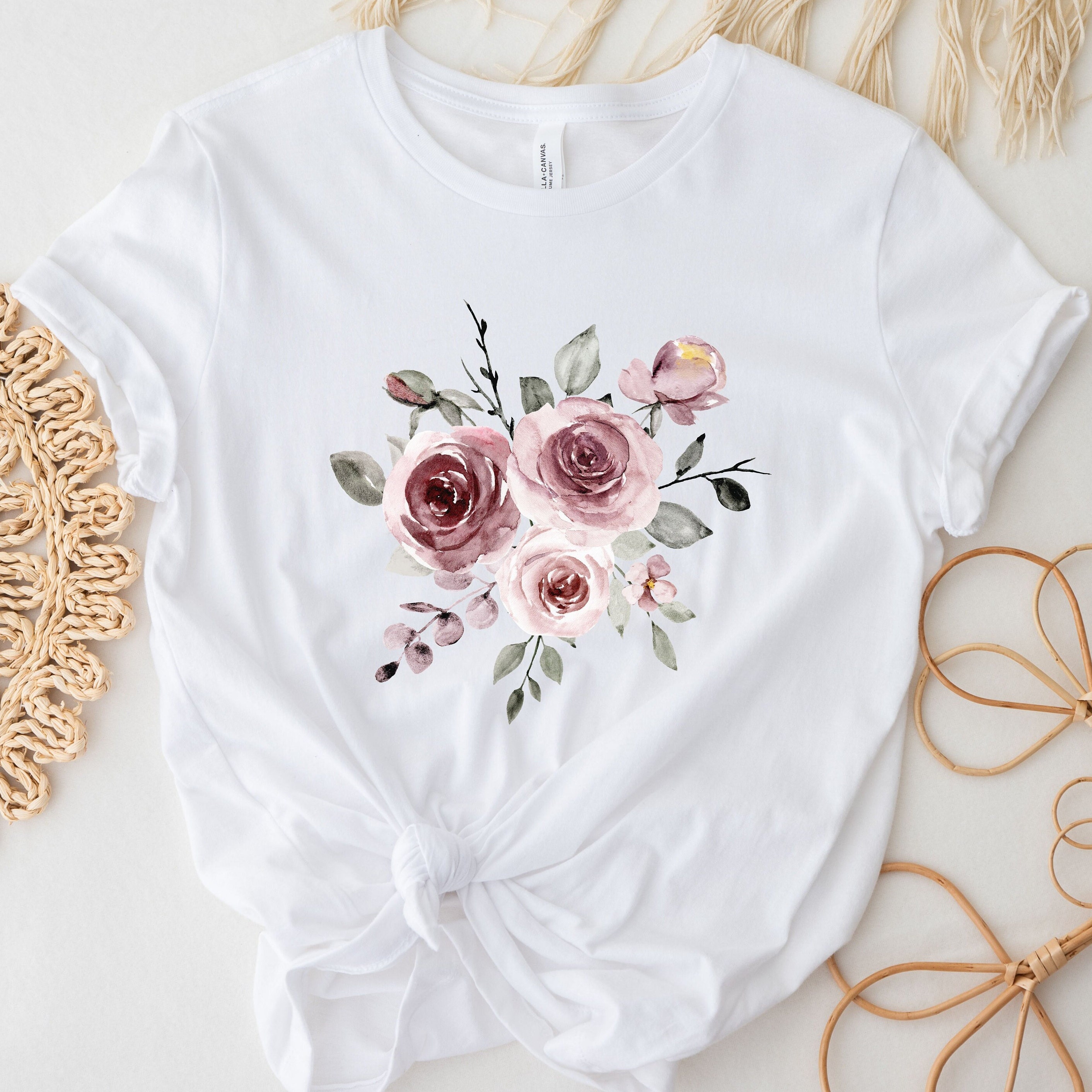 Floral Shirt Trendy Nature Spring Rose T Shirt Mother's Day Flower T ...