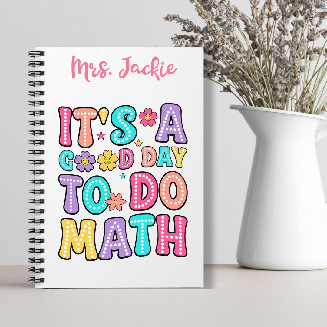 Custom Math Teacher Notebook Personalize Teacher Name Gift Teacher ...