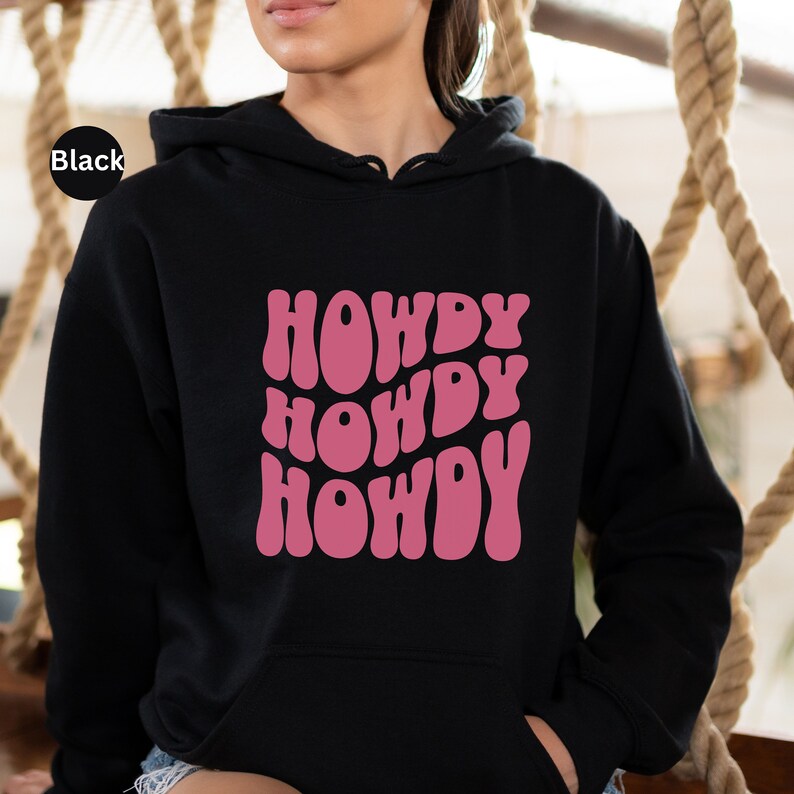 Retro Pink Howdy Sweatshirt Hoodie, Country Western Sweater, Howdy ...