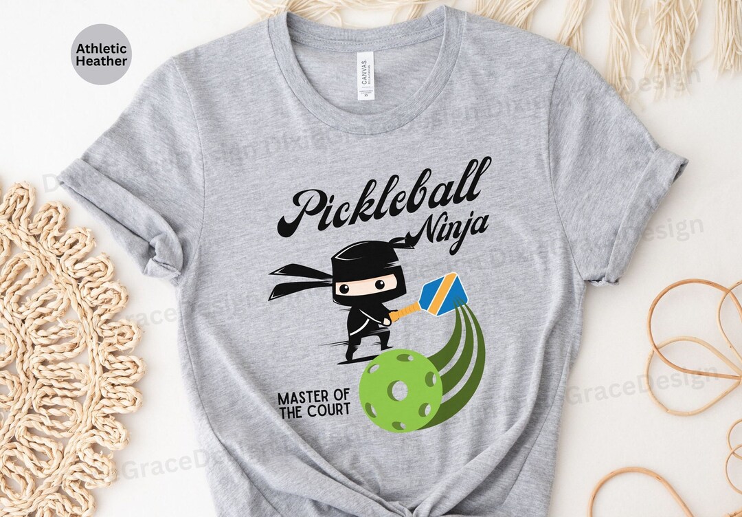 Pickleball Shirt, Pickle Ball Player Funny Pickleball Ninja Master of ...