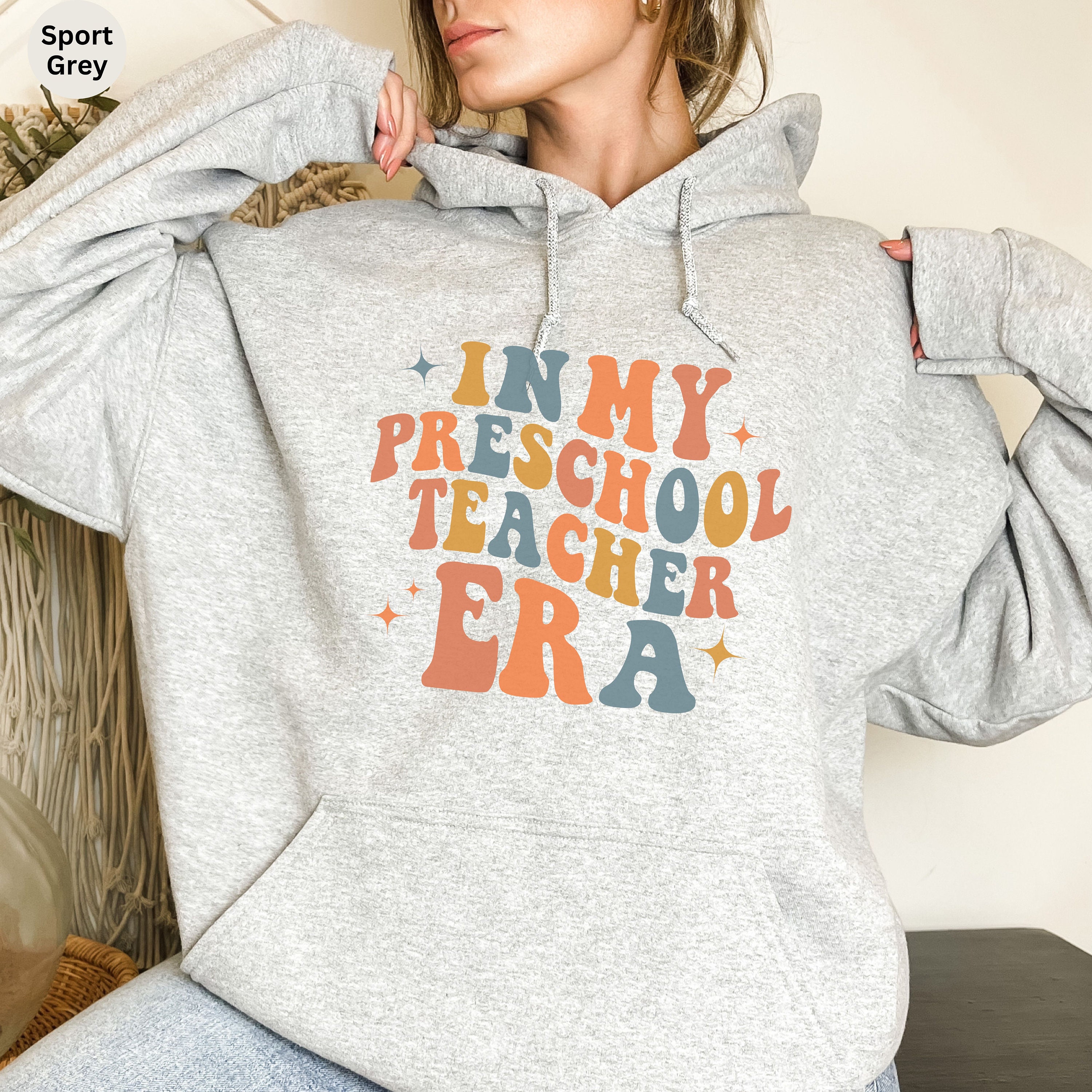 Preschool Teacher Hoodie Sweatshirt, Teacher Sweatshirt, Fun Retro ...