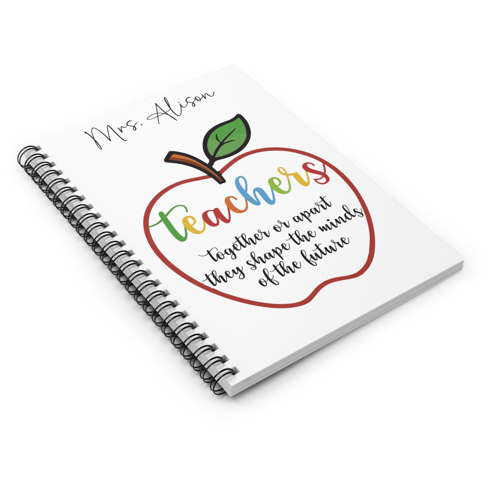 Custom Teacher Notebook Personalize Teacher Name Gift Teacher ...