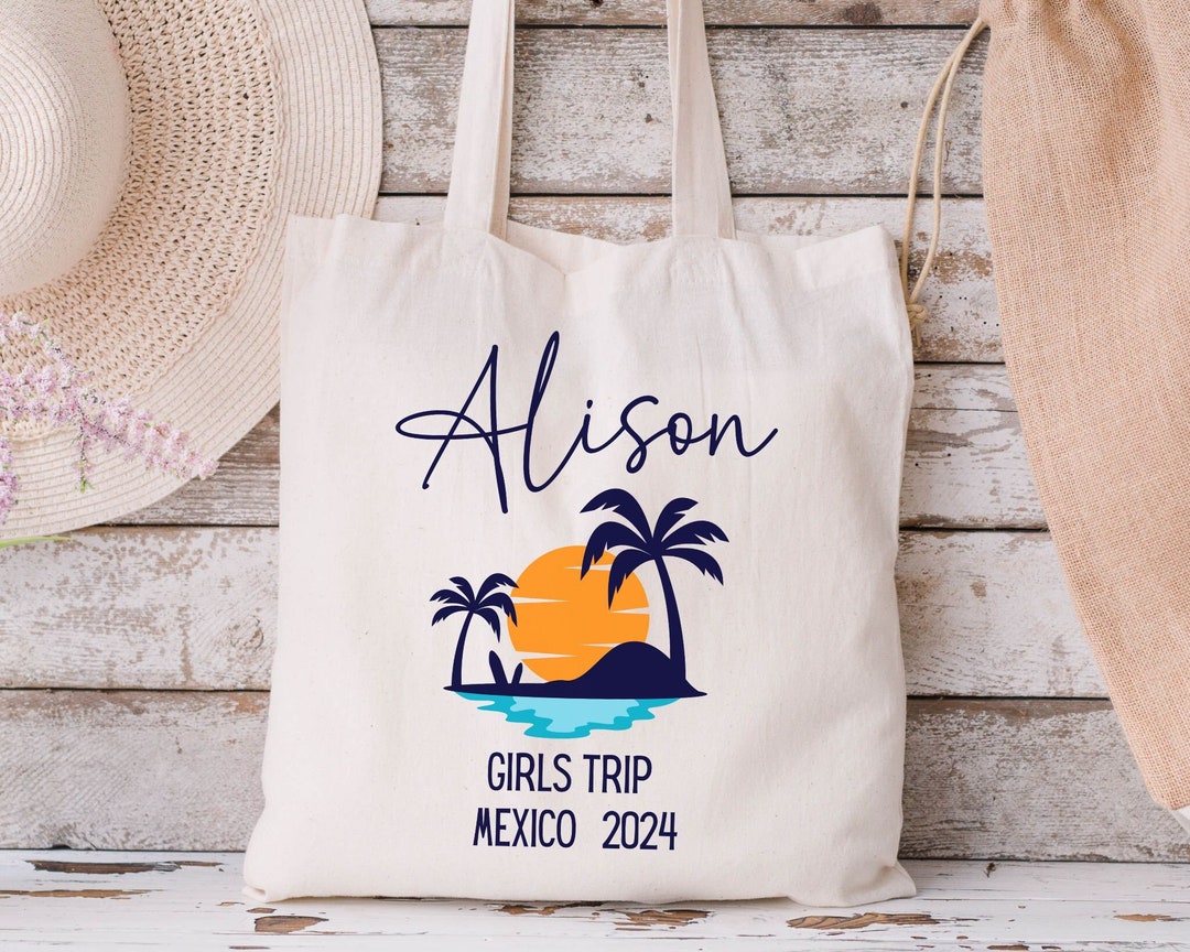 Personalized Girls Trip Destination Tote Bag Custom Birthday Party ...