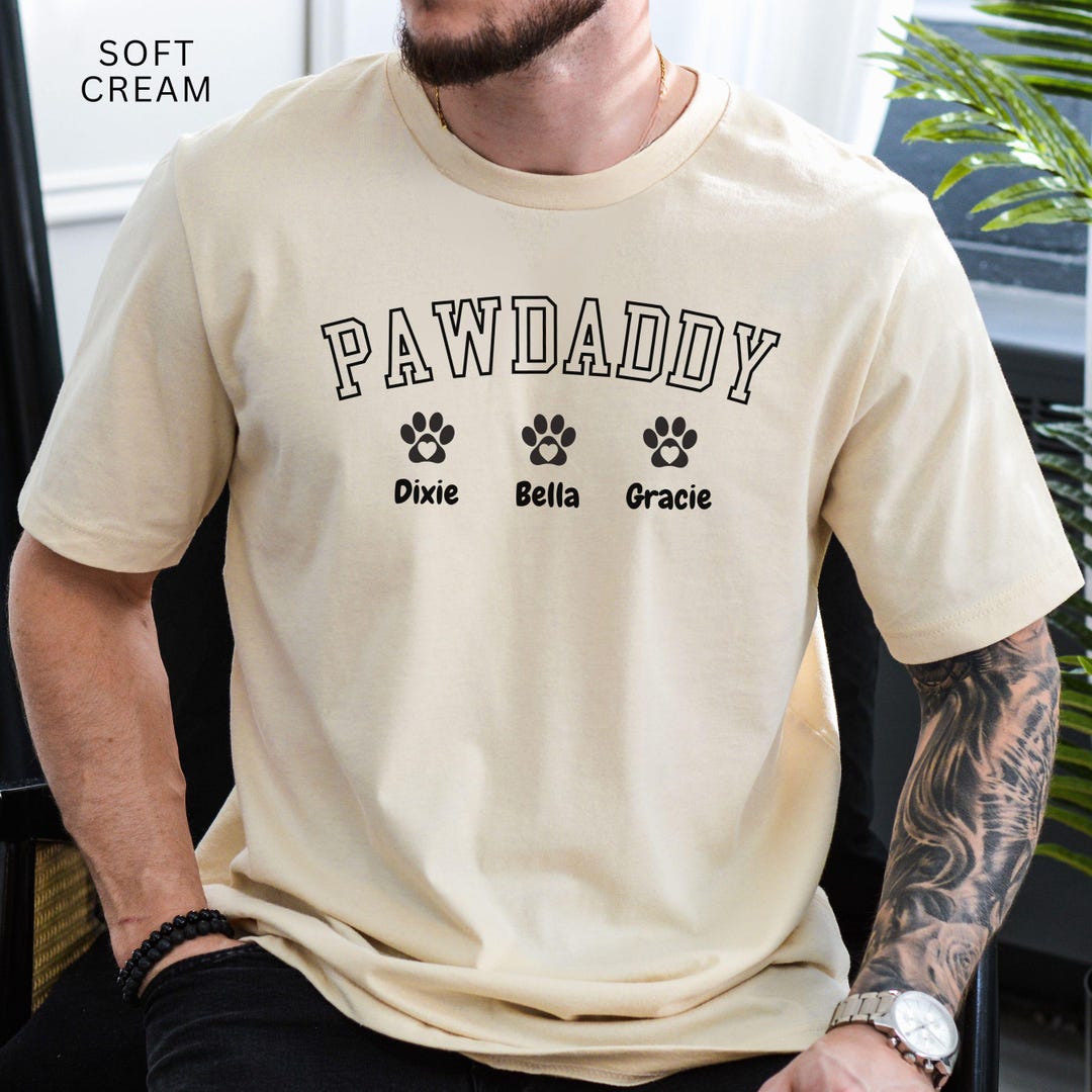 Custom Pet Name Dad Shirt Personalize Furdaddy of Cats Tshirt, New Pet ...