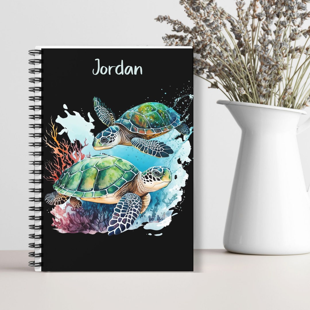 Personalized Sea Turtle Notebook Custom Name Turtle Lovers Gift, Save ...
