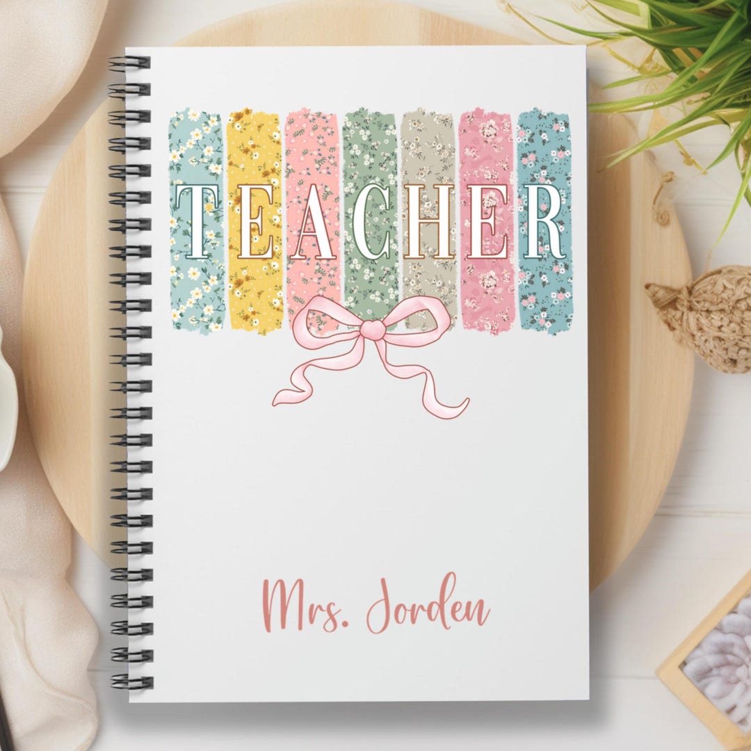 Personalize Teacher Name Notebook, Custom Teaching Journal, Teacher ...