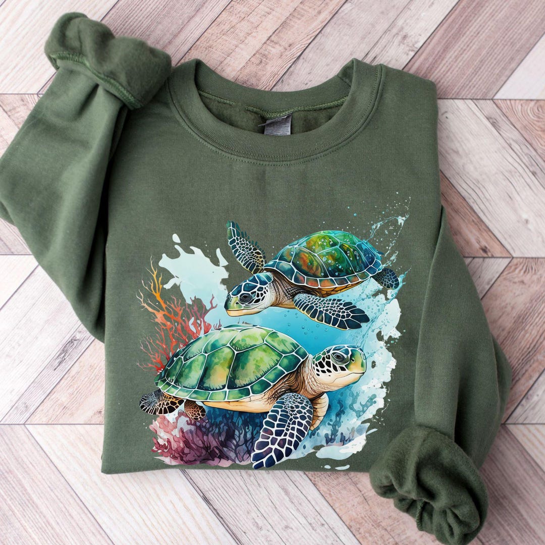 Sea Turtle Sweatshirt, Sea Lover Shirt, Turtle Lovers Gift, Save Sea ...