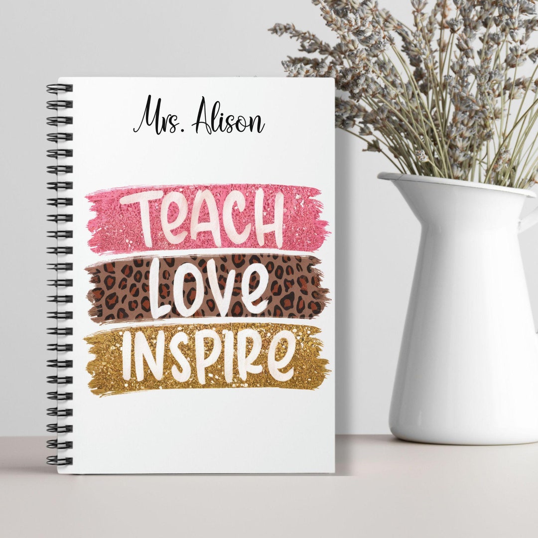 Custom Teacher Notebook Personalize Teacher Name Gift Teacher ...
