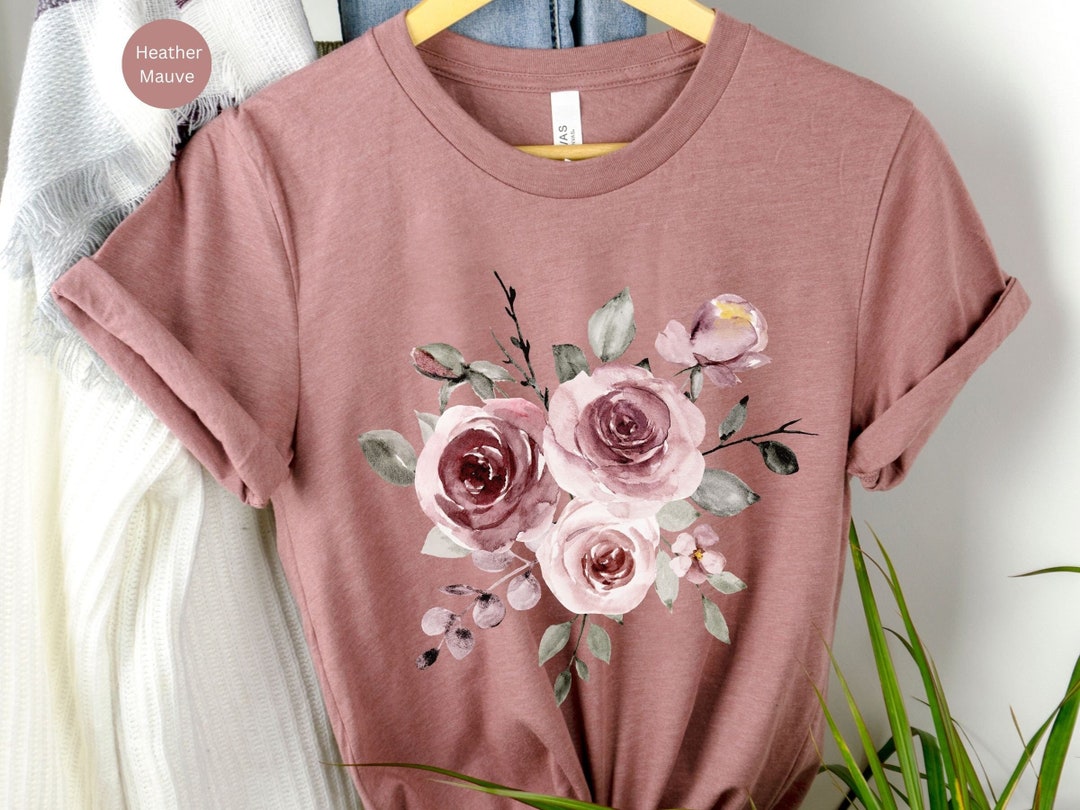 Floral Shirt Trendy Nature Spring Rose T Shirt Mother's Day Flower T ...